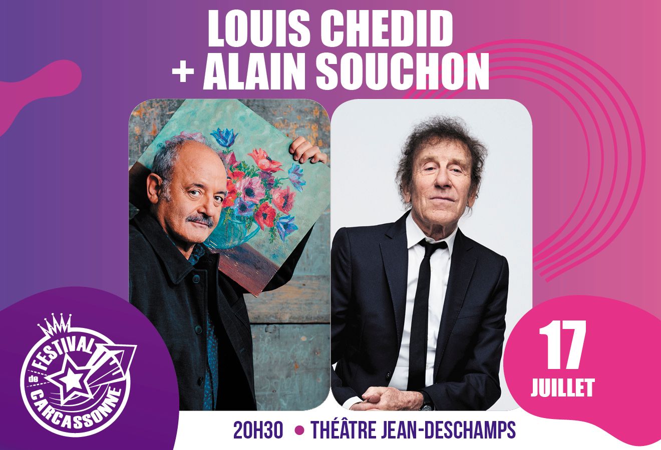 Lundi 19 juillet 2021 : LOUIS CHEDID + ALAIN SOUCHON @ Festival de ...