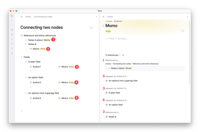 Nodes and references