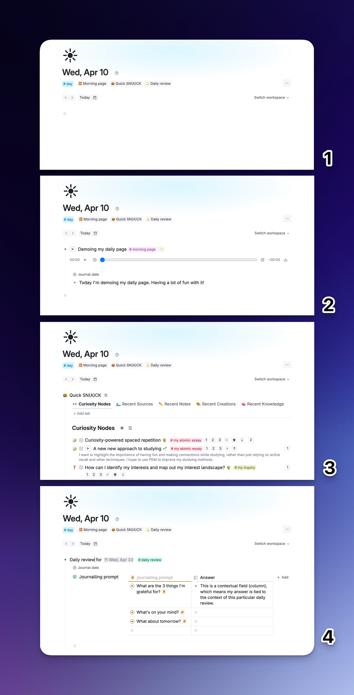 Showcase: Daily notes
