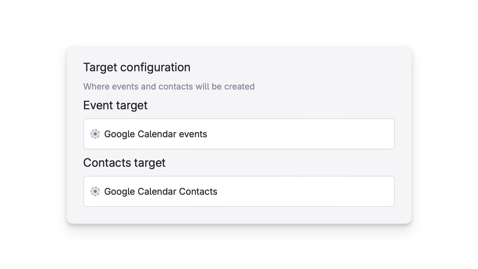 Calendar integration