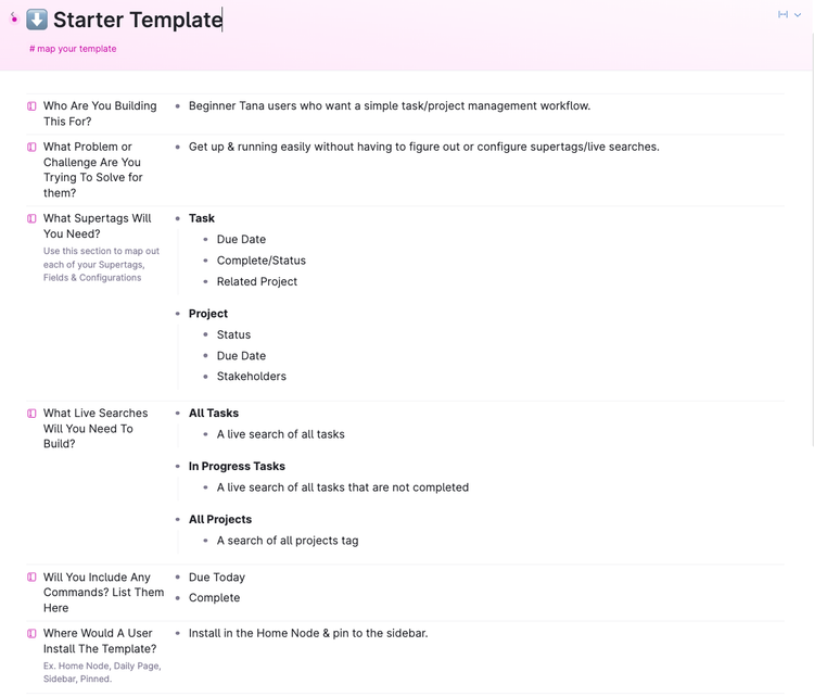 Create your first Tana Template