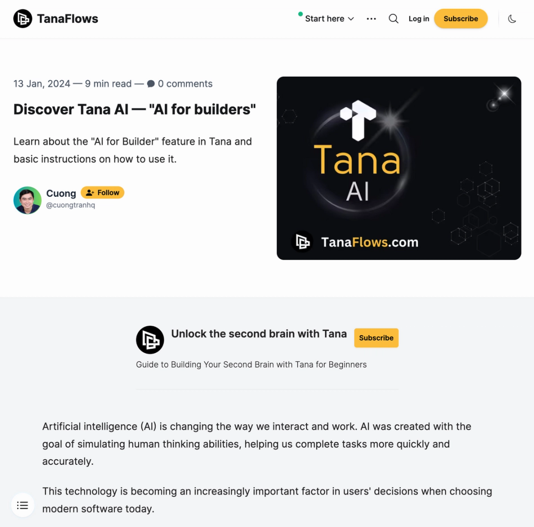 Community resources: Tana for Beginners (2024)