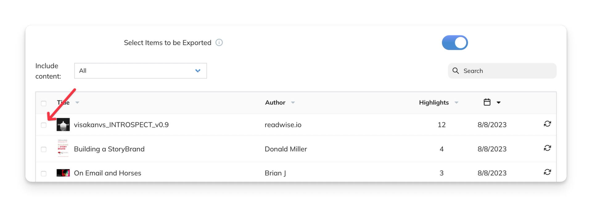 Readwise integration