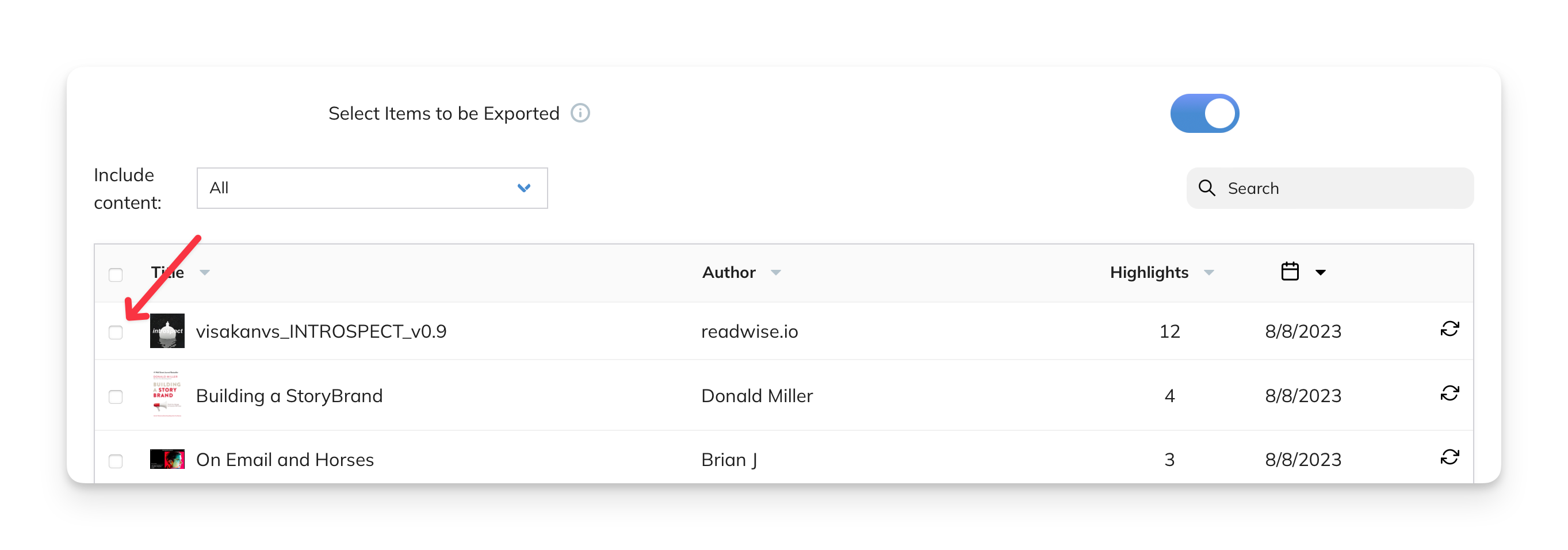 Readwise integration