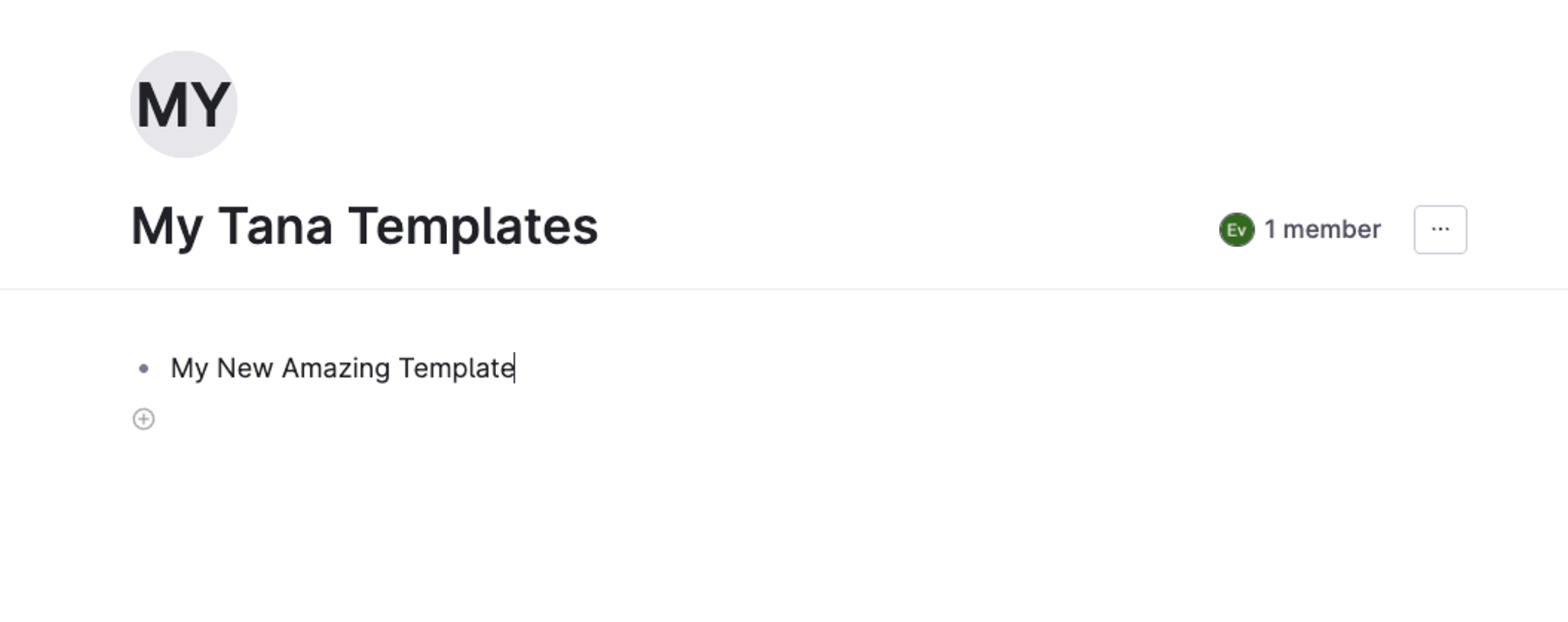 Create your first Tana Template