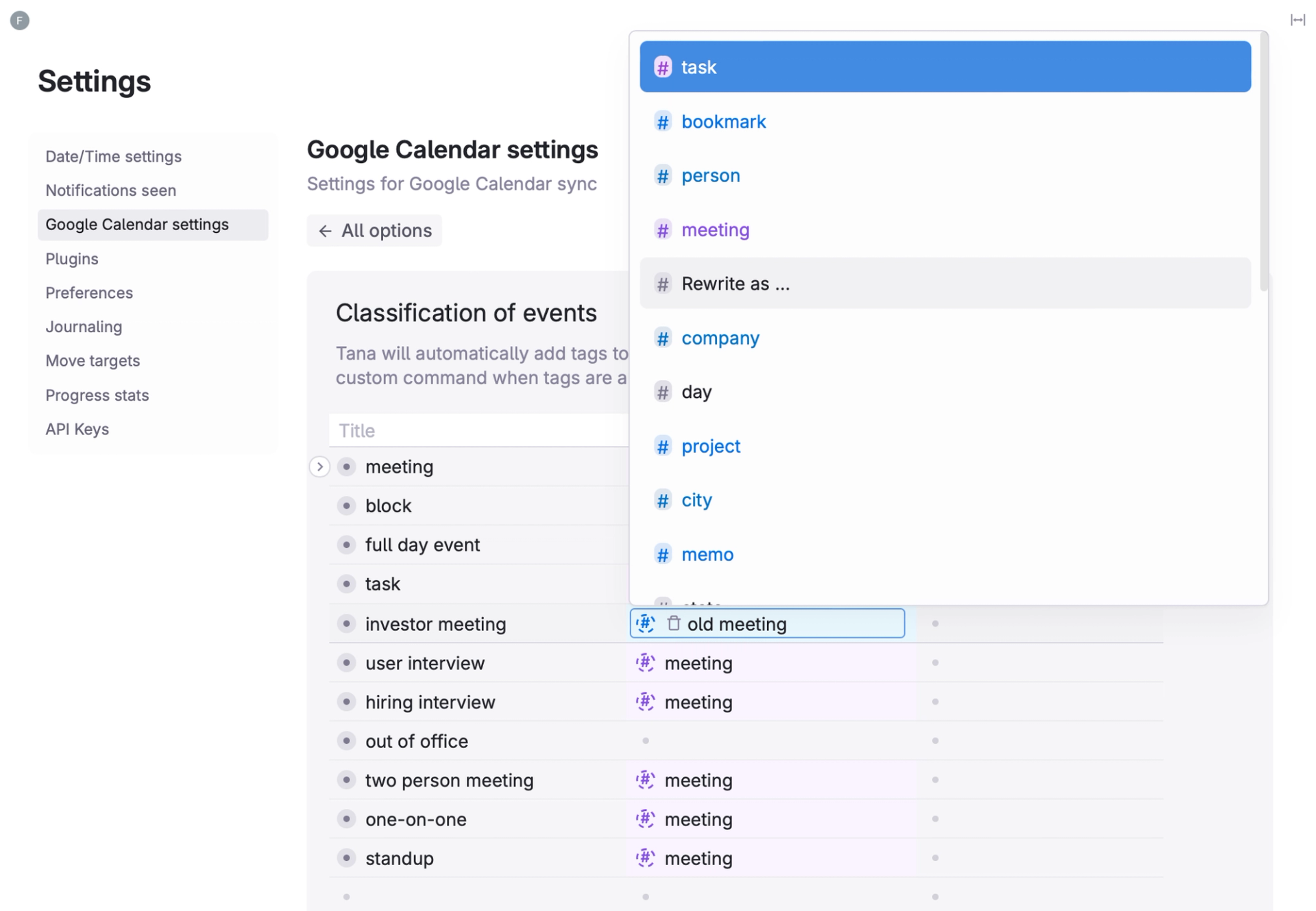 Calendar integration