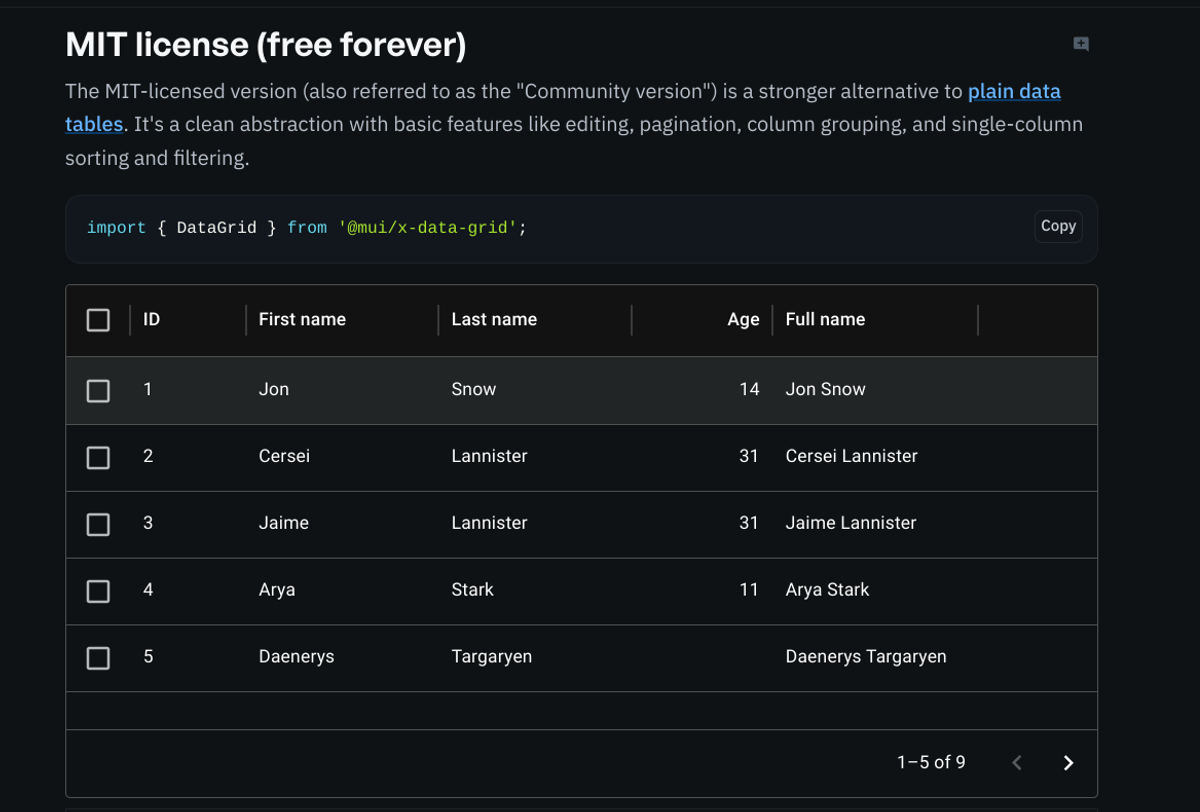 Implementing Data Grid: MUI Data Grid vs TanStack Table | Polipo Blog