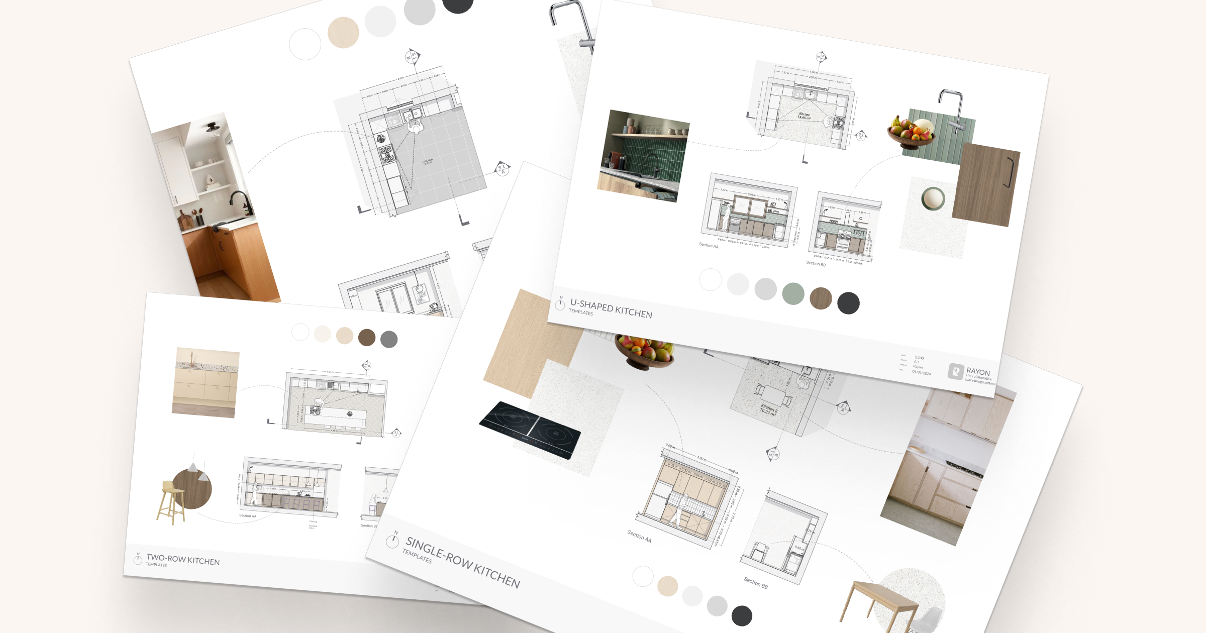 4 Kitchen Layouts Templates for Interior Designers | Rayon