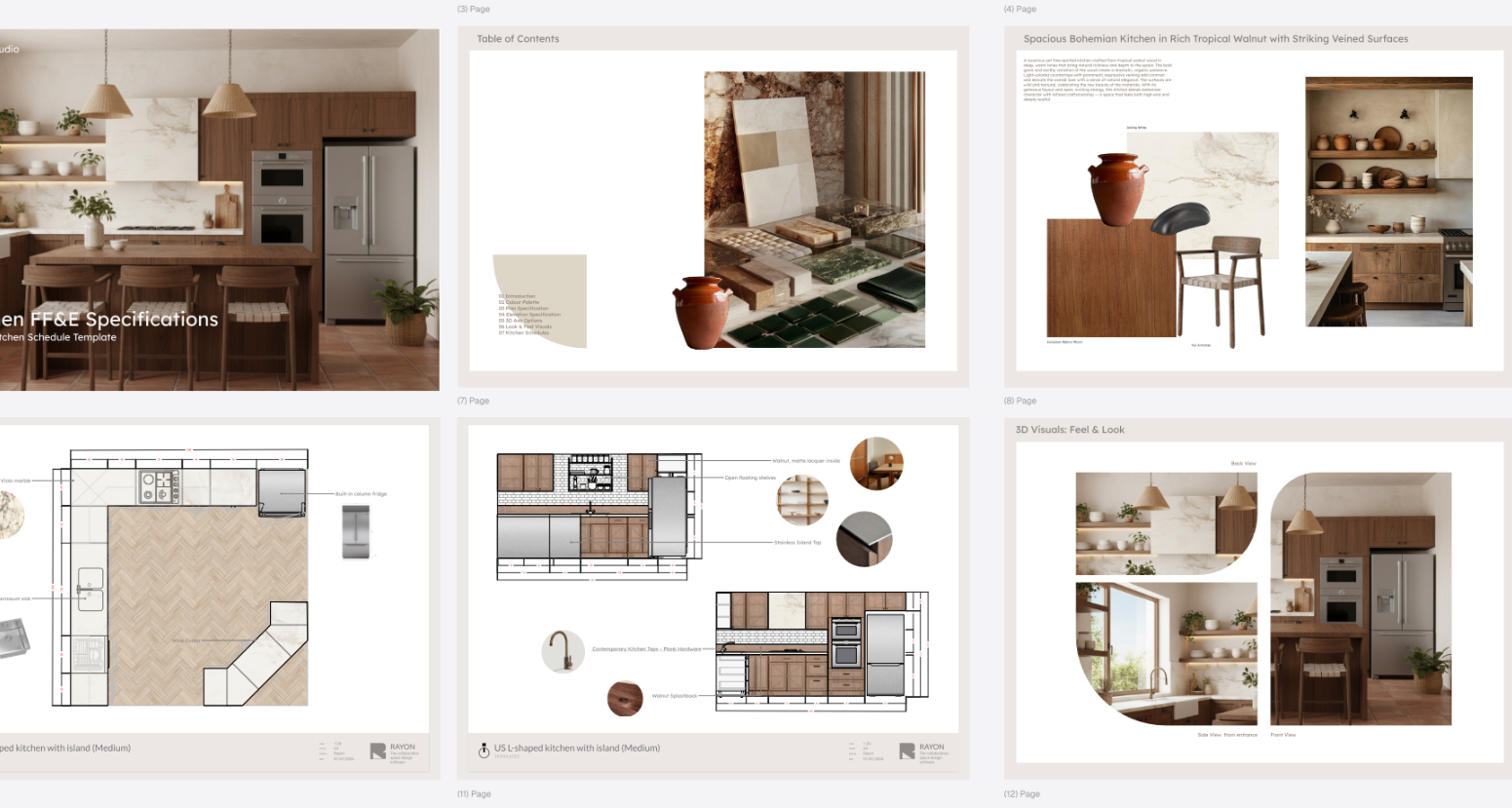 Kitchen design presentation template | Horizontal | Rayon
