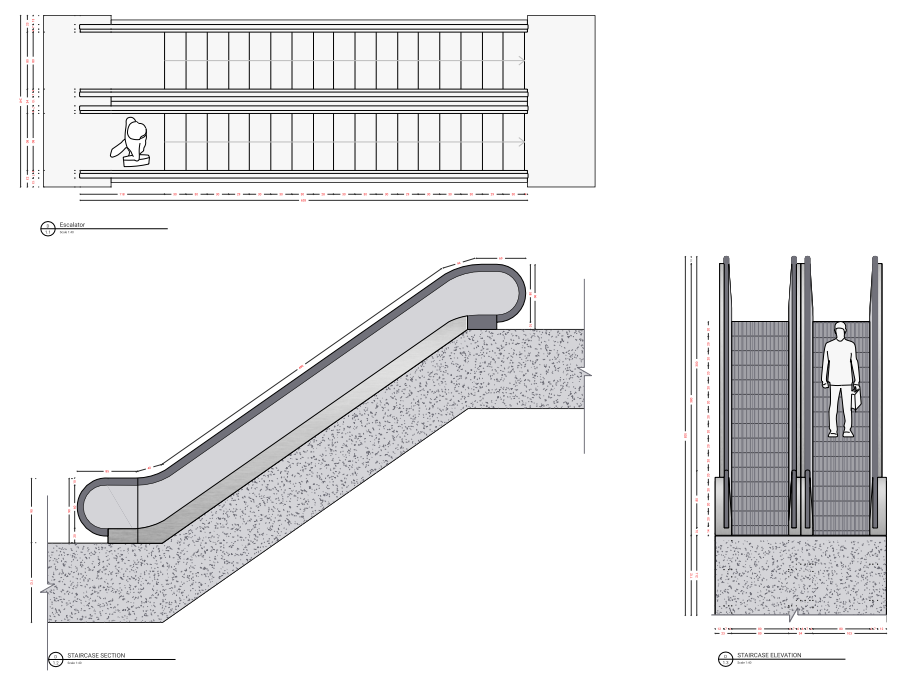 Double Escalator Drawing | Rayon
