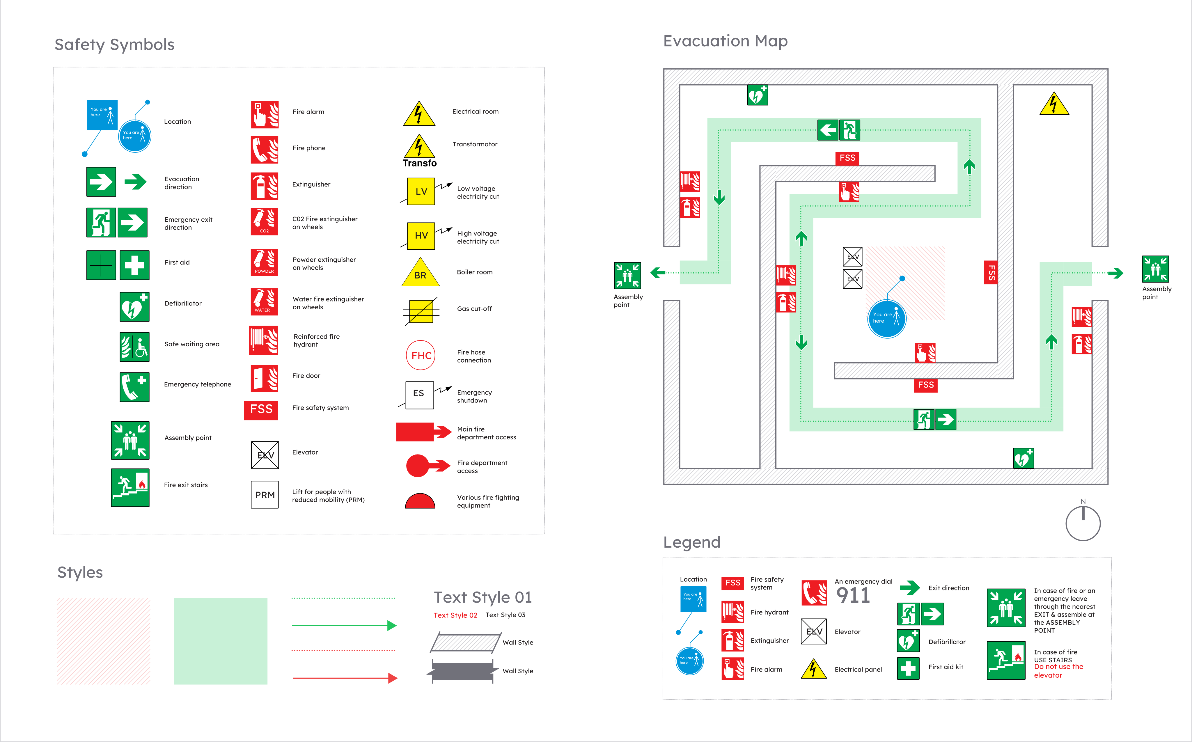 Fire Escape Symbols | Rayon