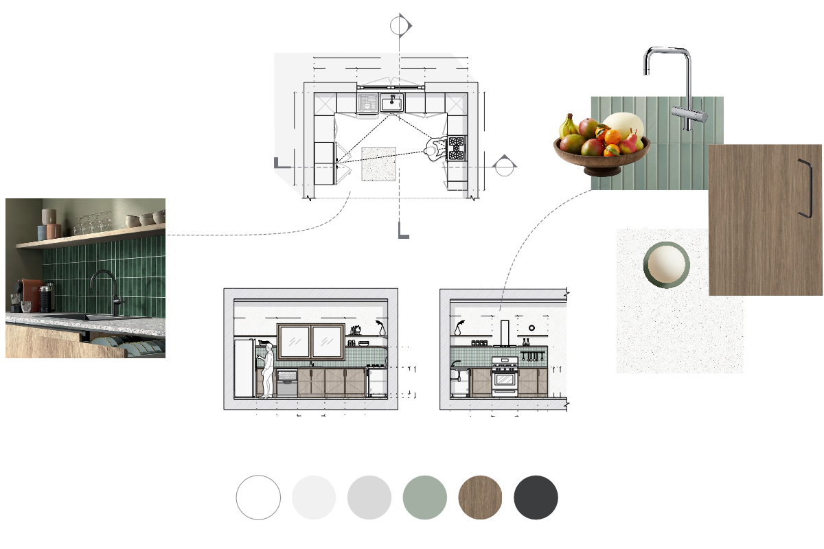 U-Shaped Kitchen Floor Plan Template ⎸ Rayon.design | Rayon