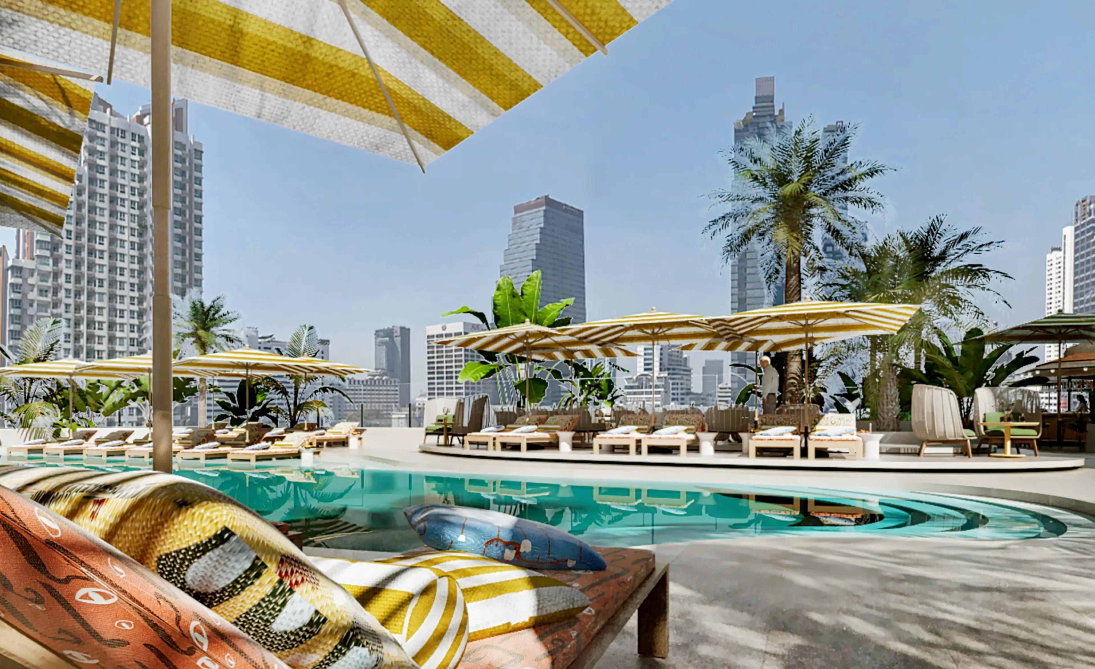 Sky Beach, The Standard Hotel, Rooftop Bar in Bangkok, Thailand