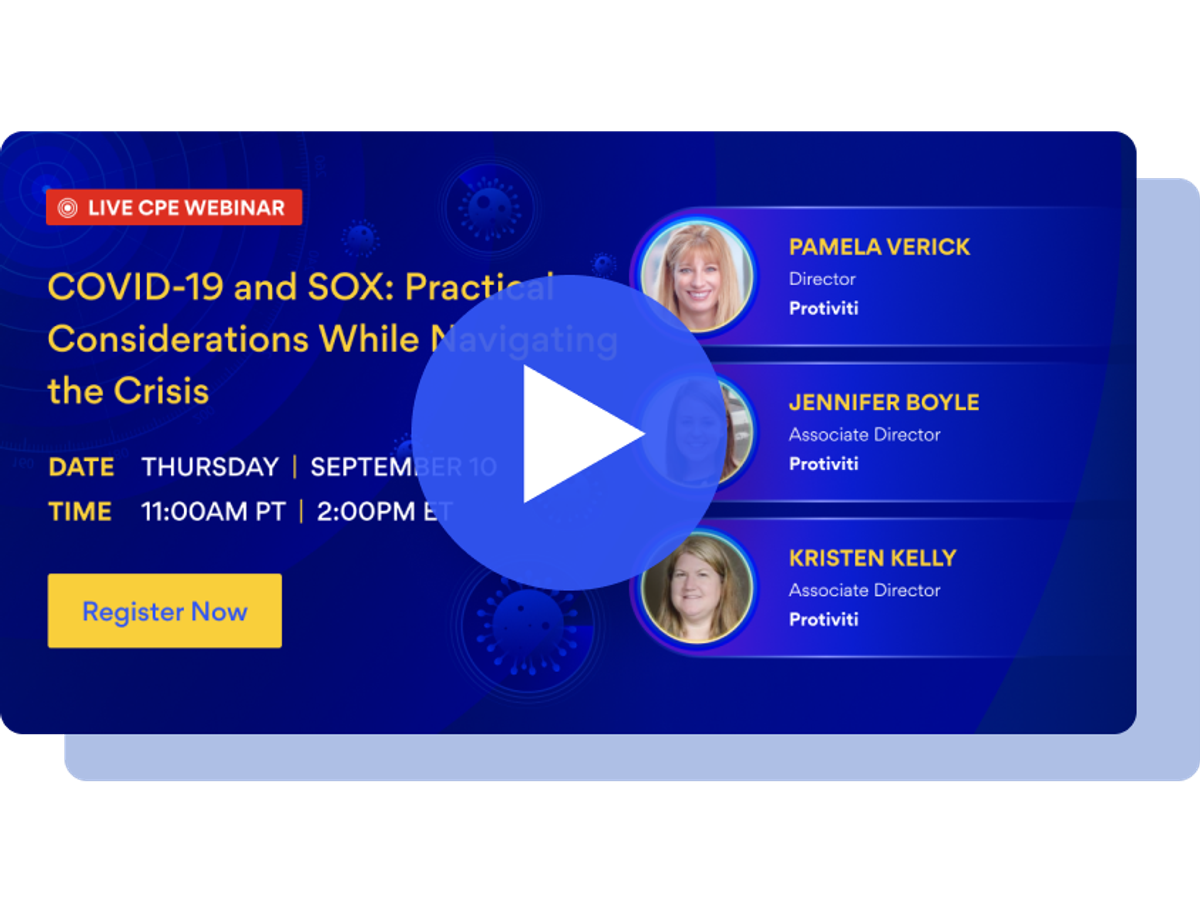 COVID-19 and SOX: Practical Considerations While Navigating the Crisis