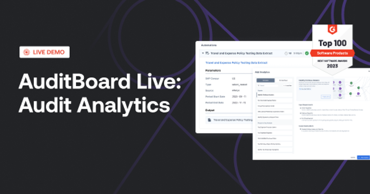 AuditBoard Live: Audit Analytics