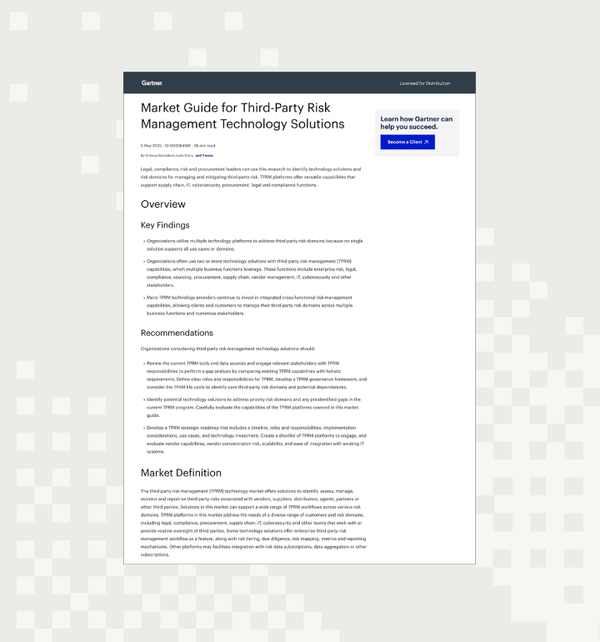 Market Guide for Third-Party Risk Management Technology Solutions