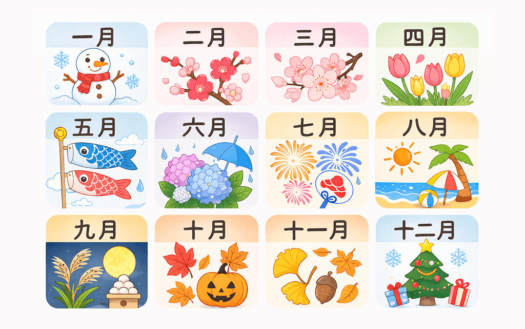 Months of the Year - Learn Japanese - Bento Japanese