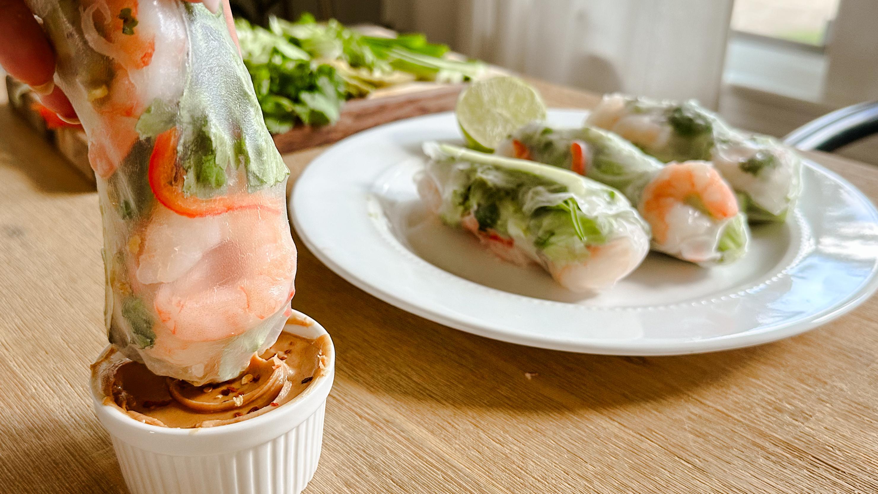 Fresh Spring Rolls with Peanut Dipping Sauce