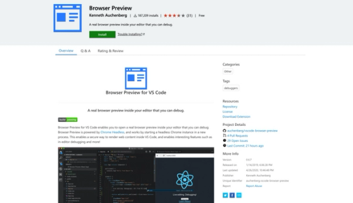 Visual Studio Code Browser Preview Extension | James Q Quick