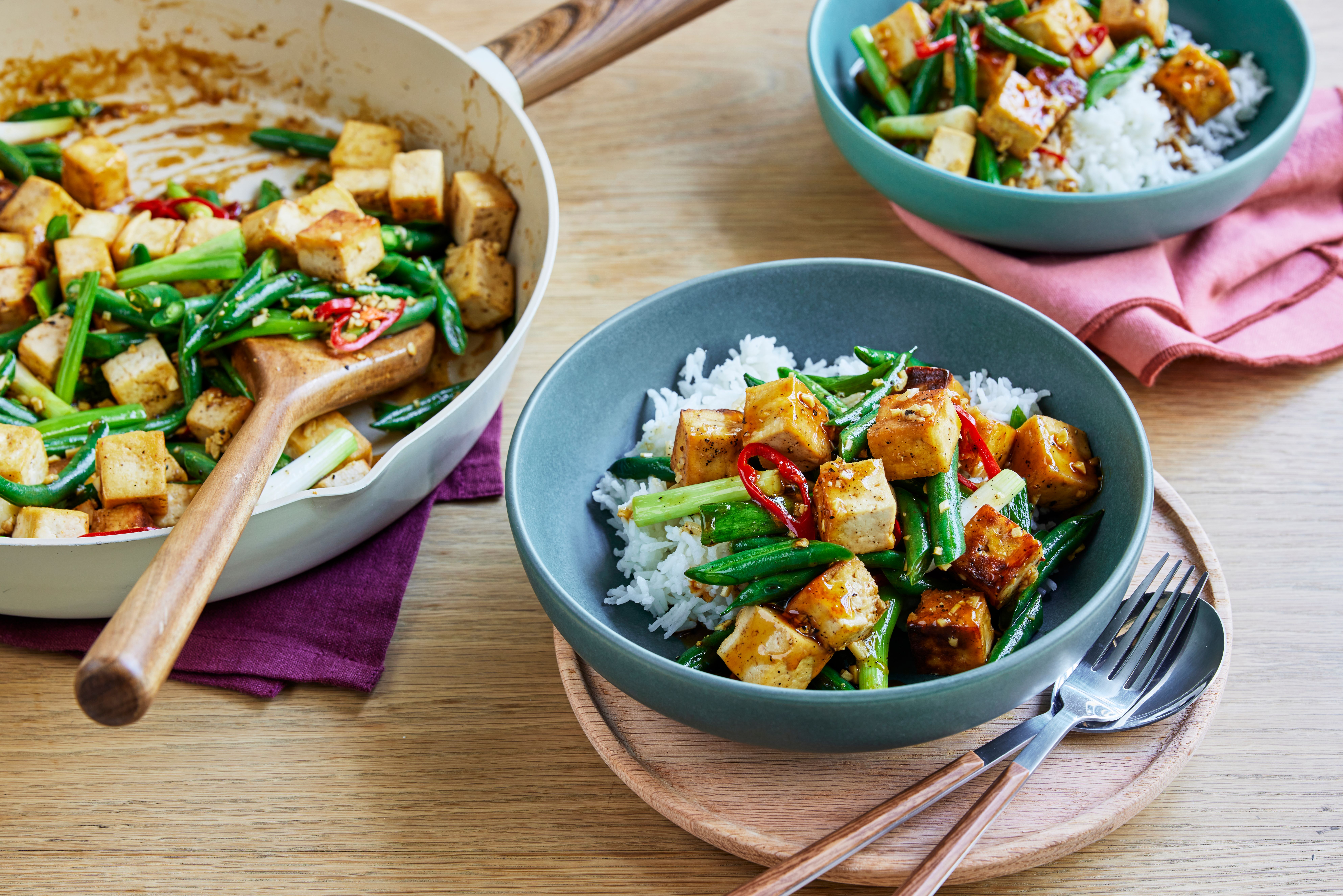 Sticky Black Pepper Tofu with Rice