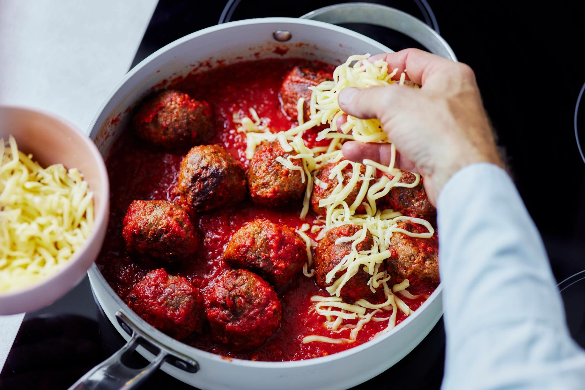 Cheesy Mexican Meatballs with Corn and Cucumber Salsa