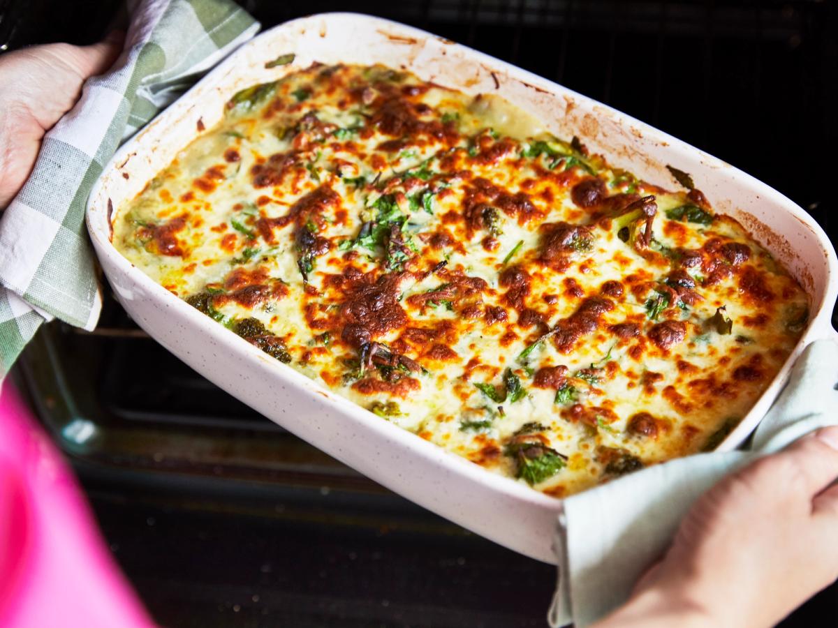One-Pan Cheesy Green Baked Risoni