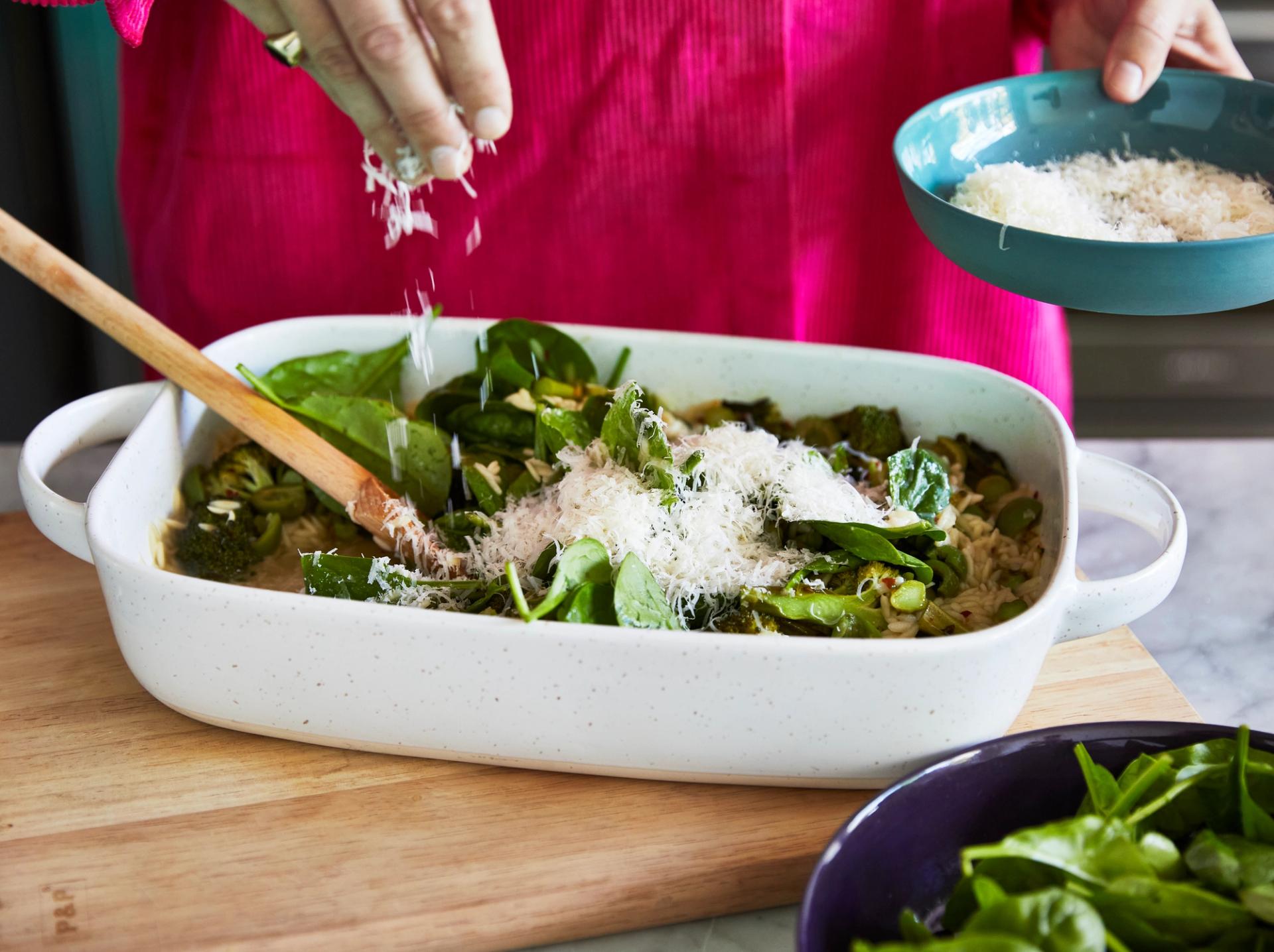 One-Pan Cheesy Green Baked Risoni