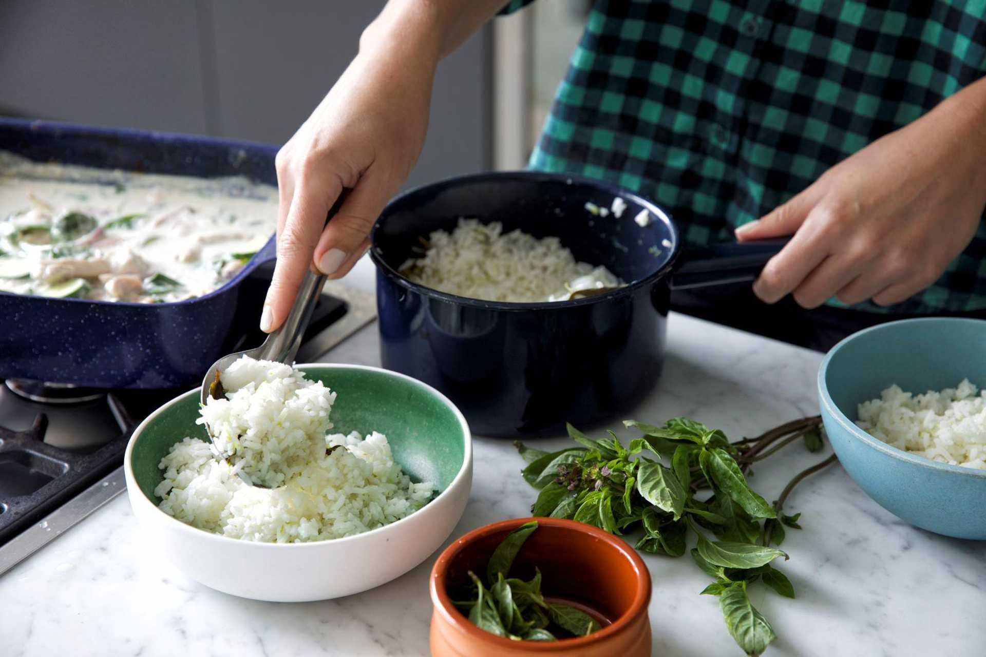 Super Green Baked Chicken Curry with Lime-Flecked Rice