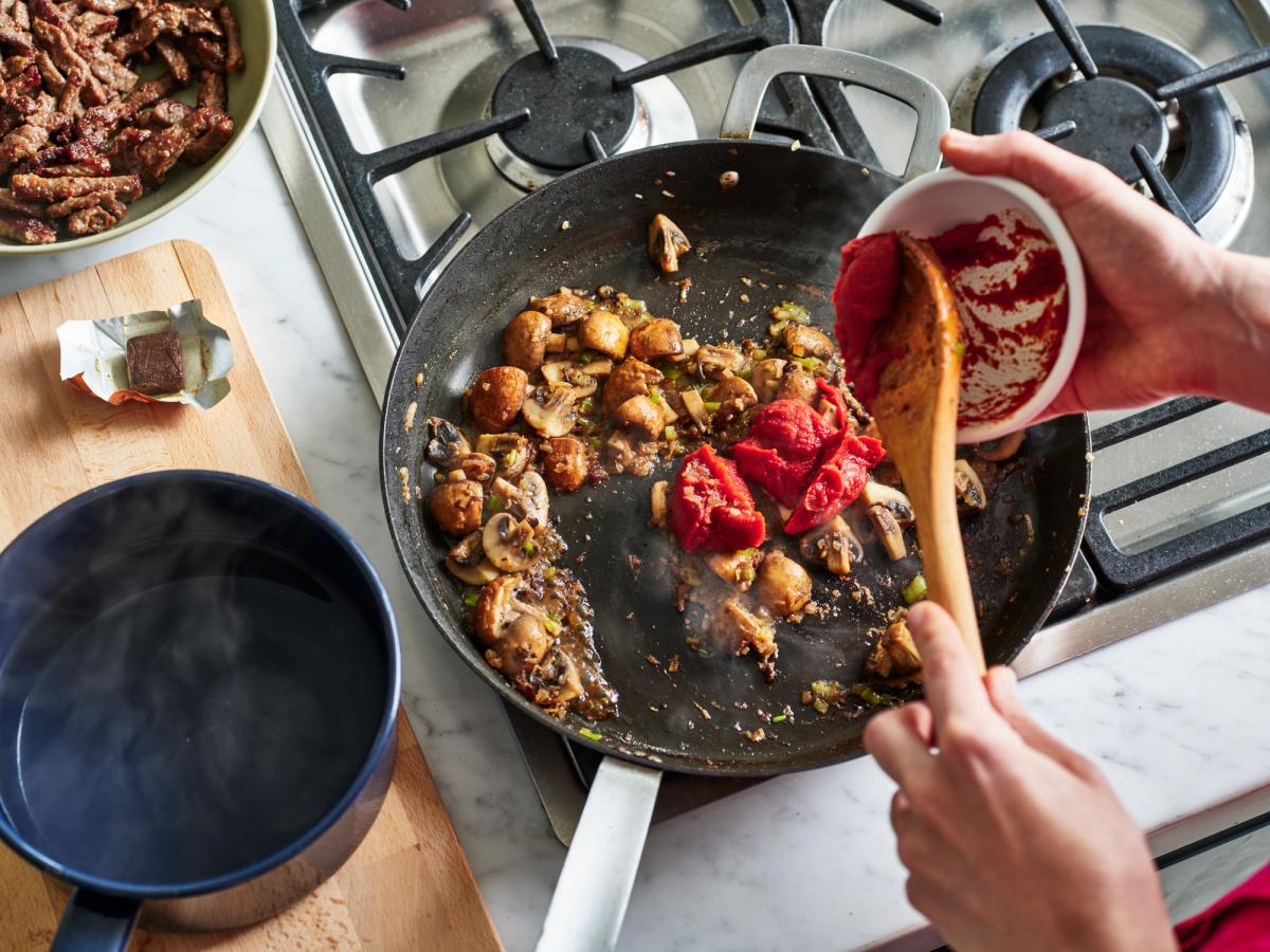 Beef and Mushroom Stew with Spring Onion Mash