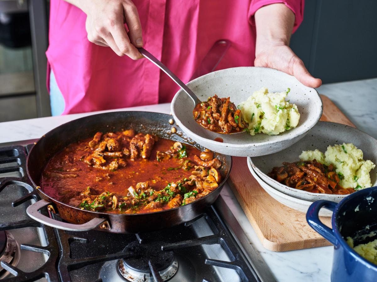Beef and Mushroom Stew with Spring Onion Mash