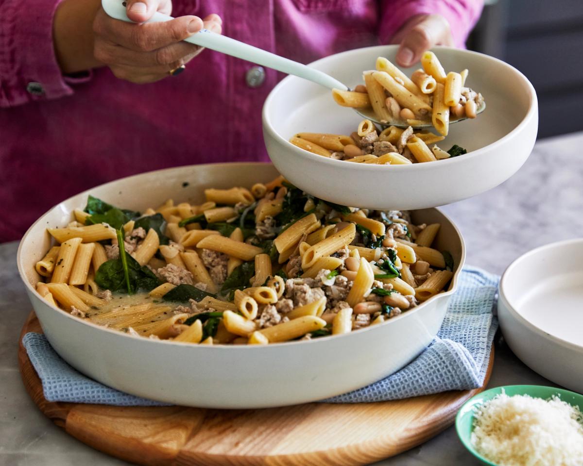 Blonde Pork and Bean Ragu with Penne