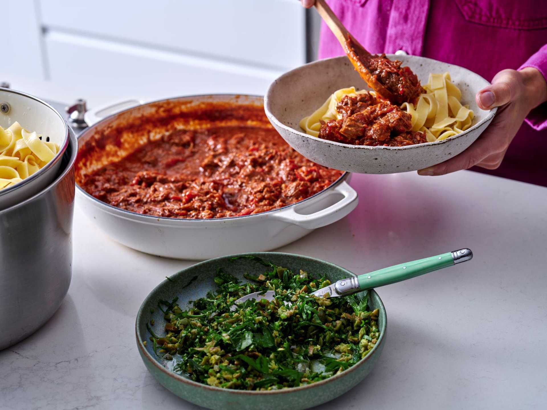 3-Hour Slow-Cooked Beef, Porcini and Tomato Ragu