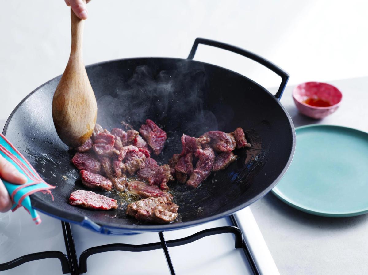 Kangaroo and Black Bean Stir-Fry with Ginger Rice