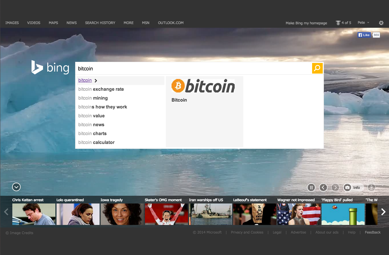 Microsoft Updates Bing Search Engine for Bitcoin Currency Conversions
