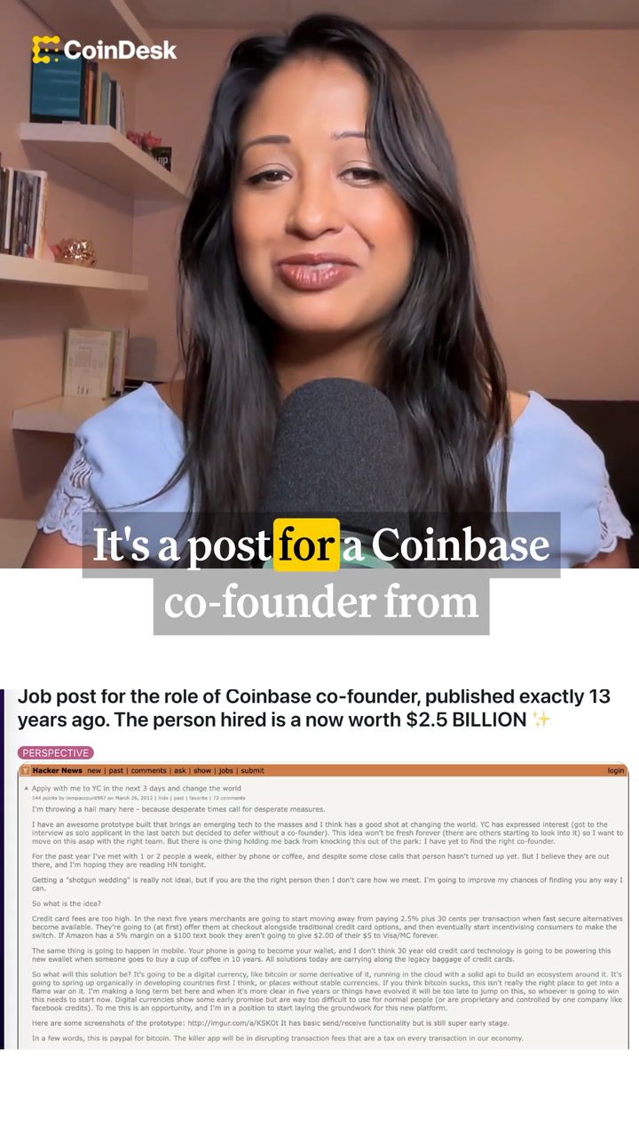 Coinbase Job Post From 13 Years Ago Goes Viral | CoinDesk Videos