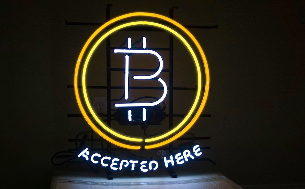 Accepted here: introducing the bitcoin neon sign