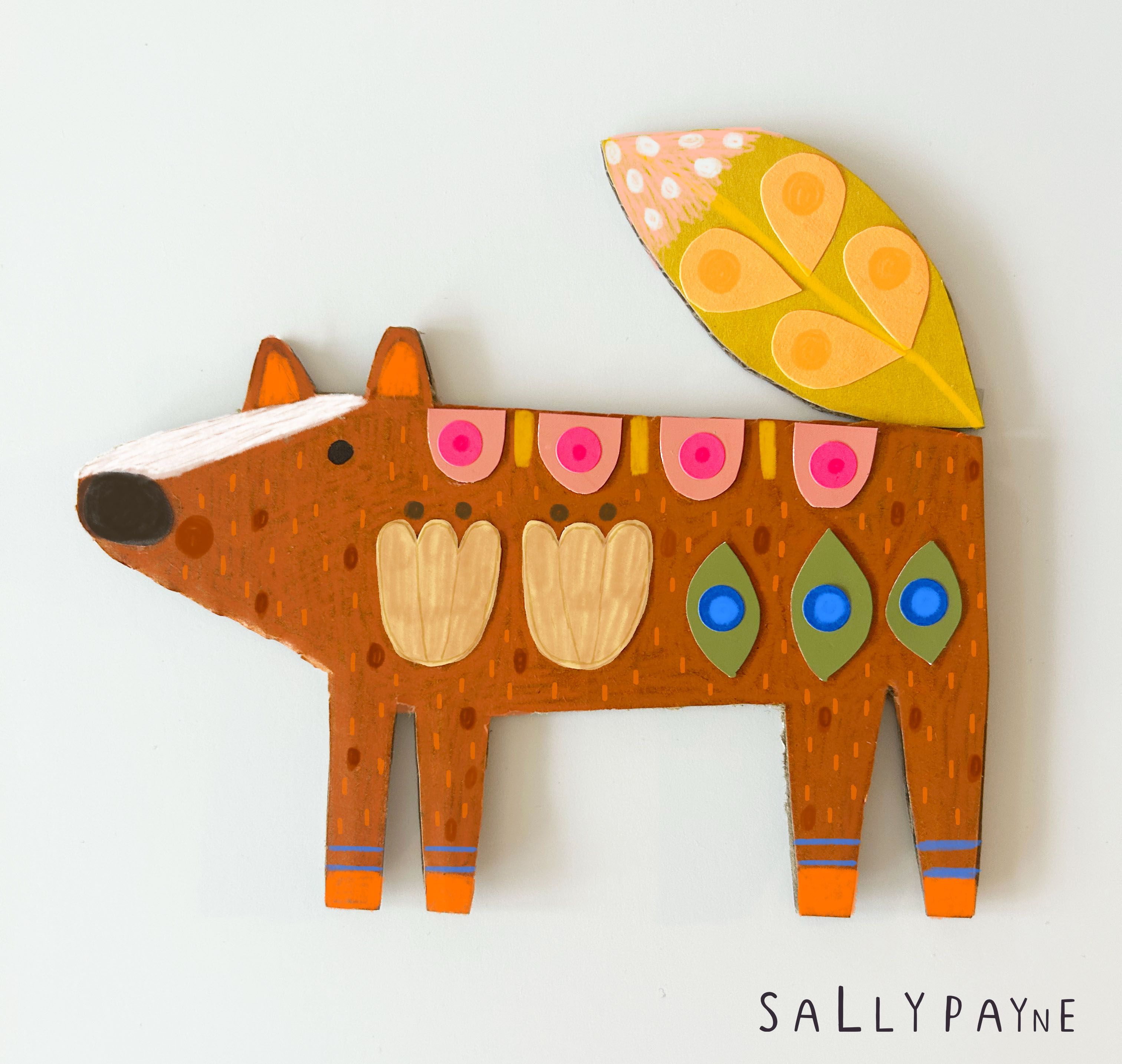 Cardboard fox | Scrapbook | Sally Payne