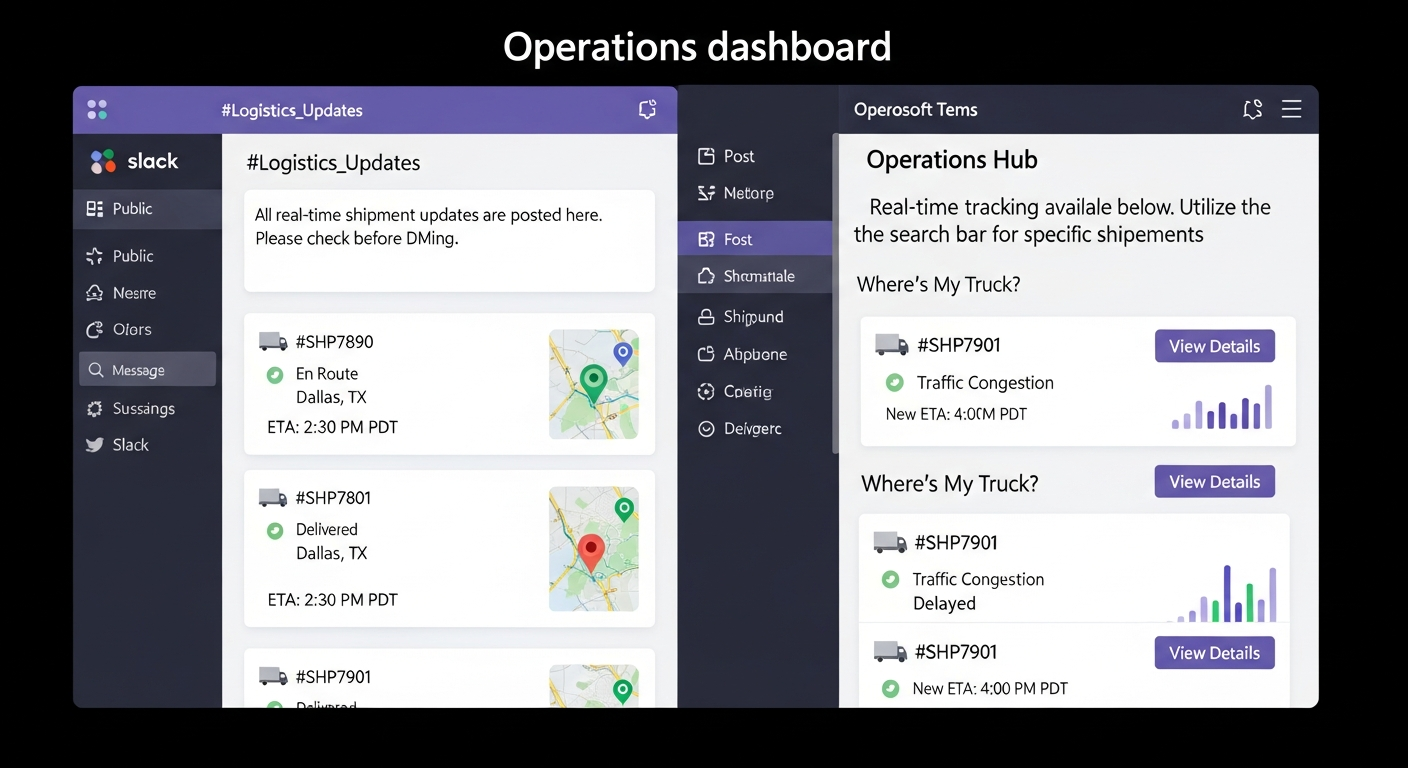 Slack/Teams Ops Dashboard: End "Where's My Truck?" DM Chaos | Debales AI