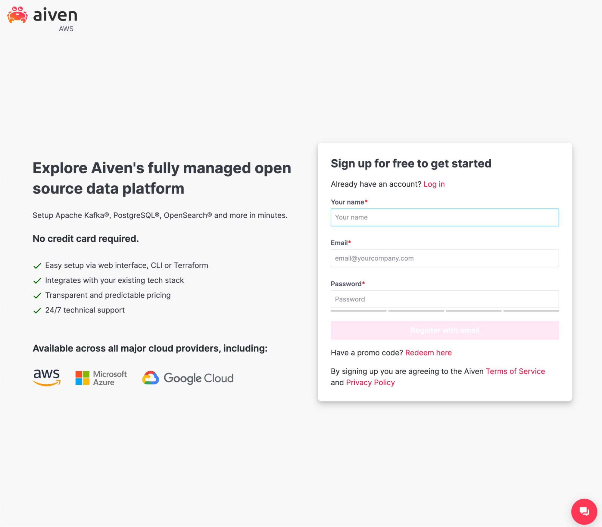 Aiven data platform on AWS Marketplace