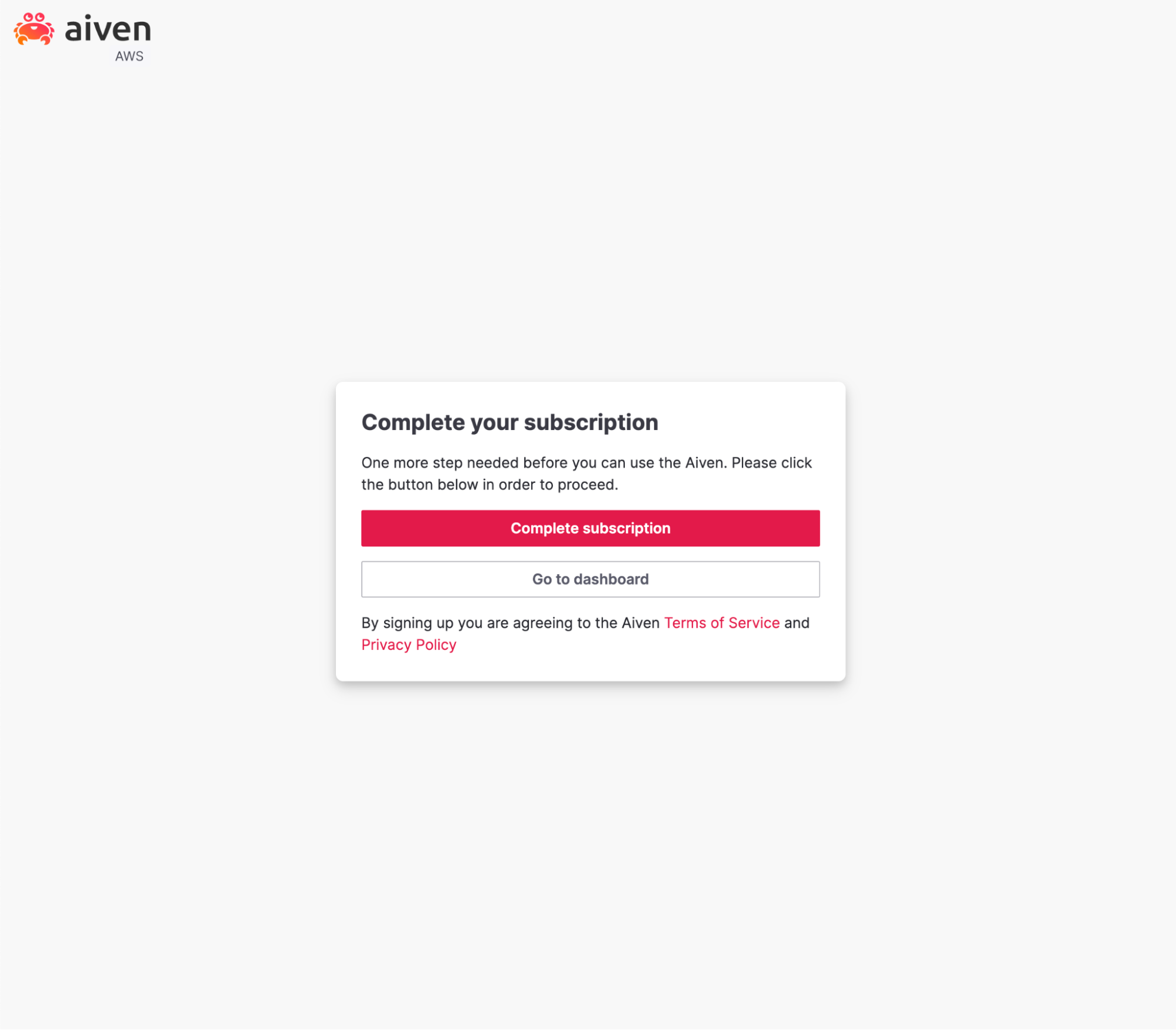 Aiven data platform on AWS Marketplace