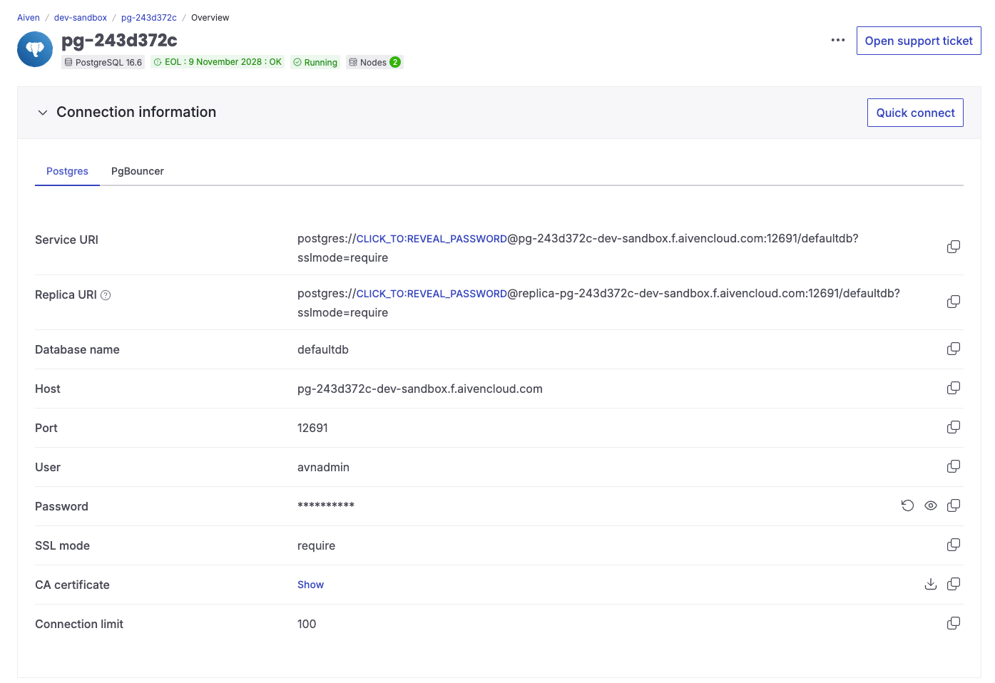 Aiven + Lovable.dev integration