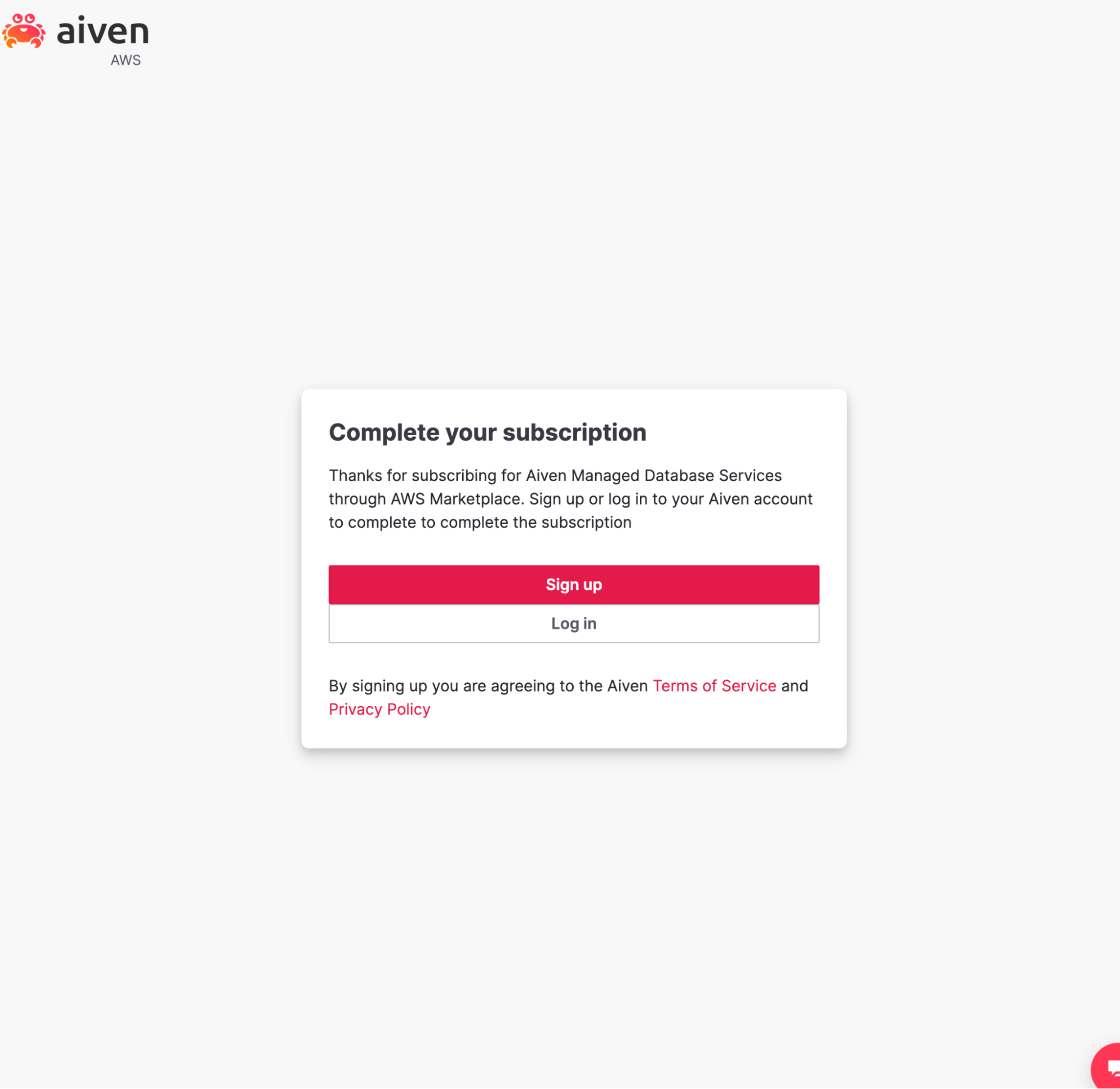 Aiven data platform on AWS Marketplace
