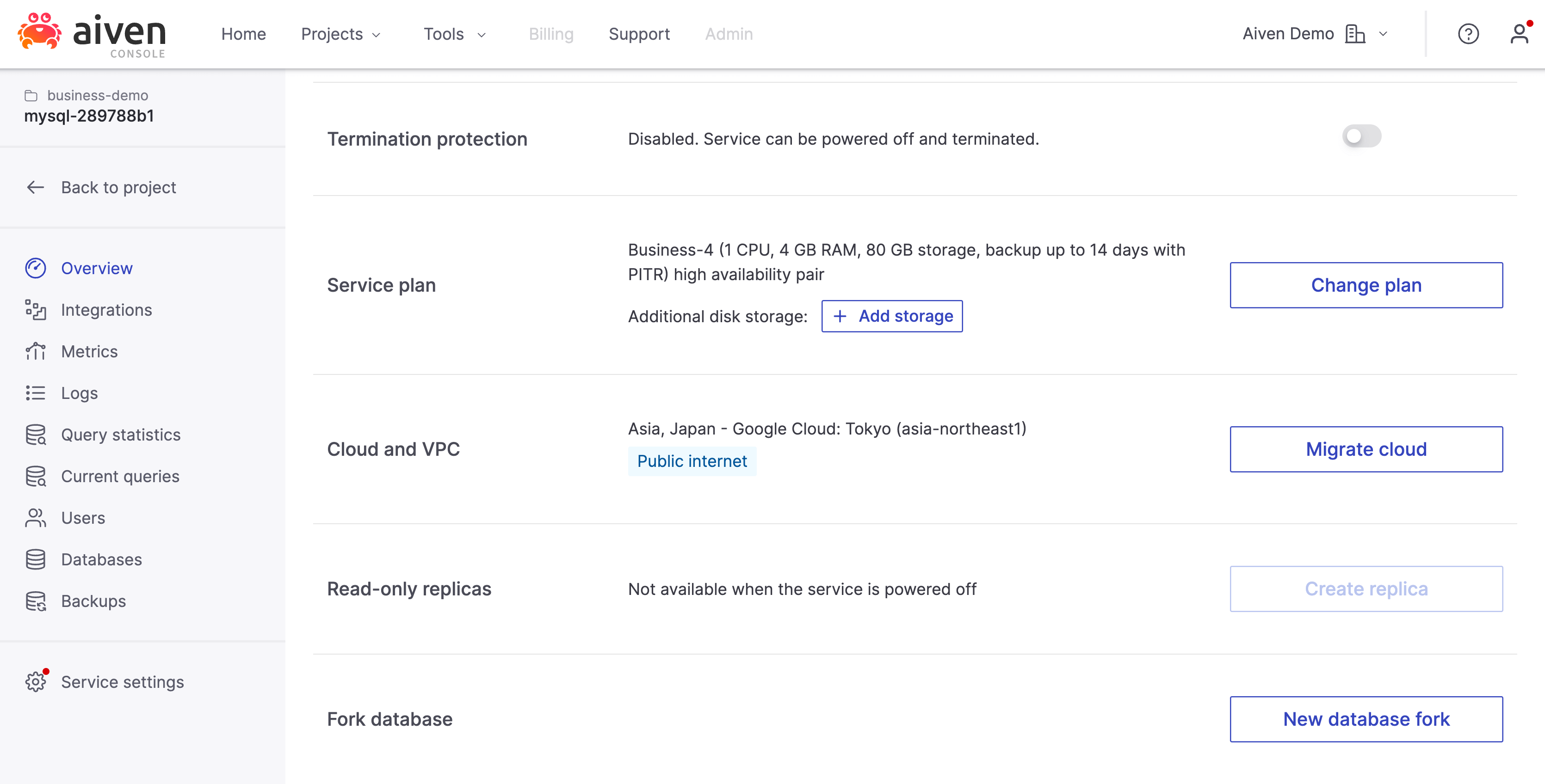 Managed MySQL | Aiven