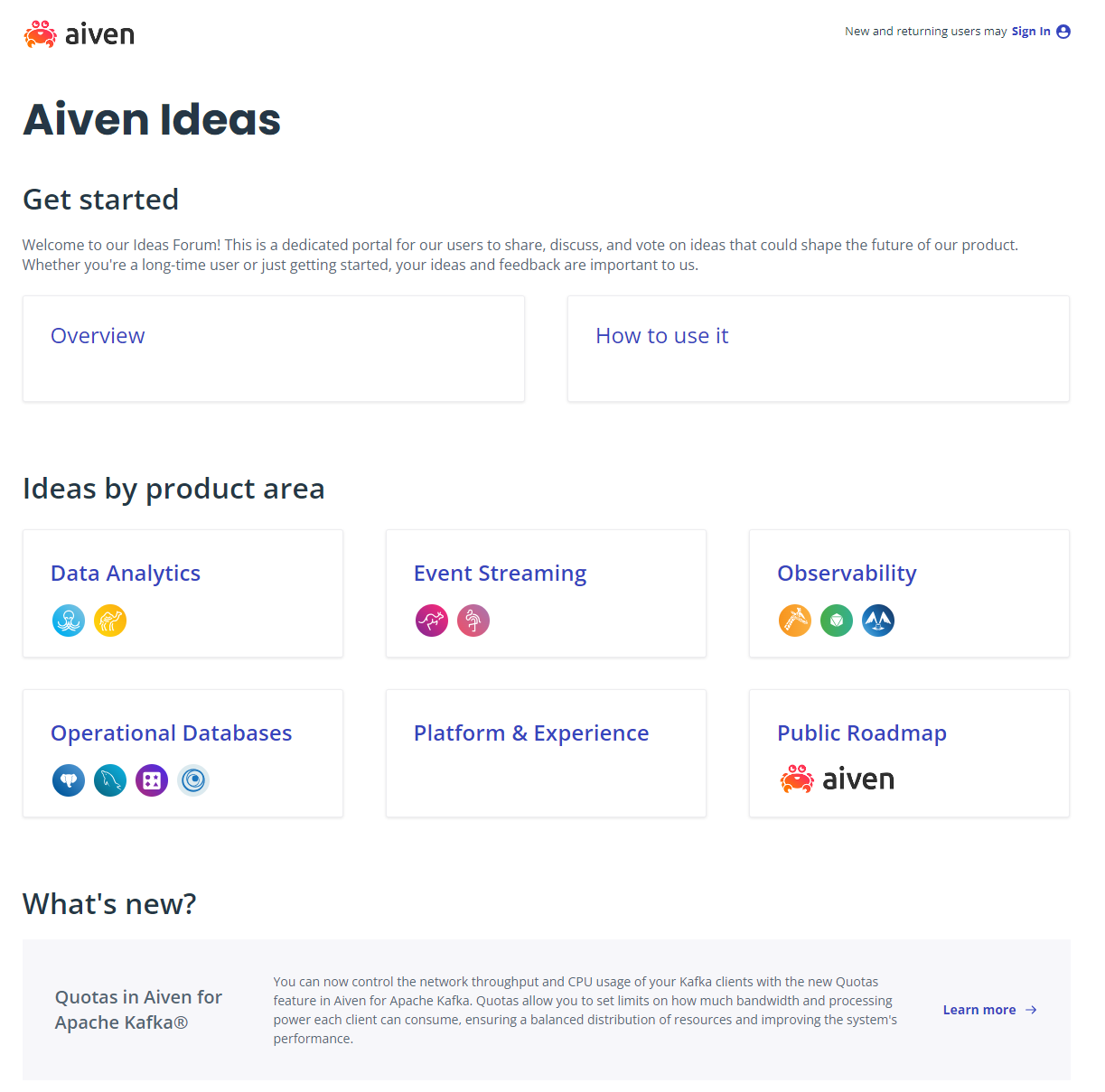 Announcing Aiven Ideas - your chance to shape the direction of our ...