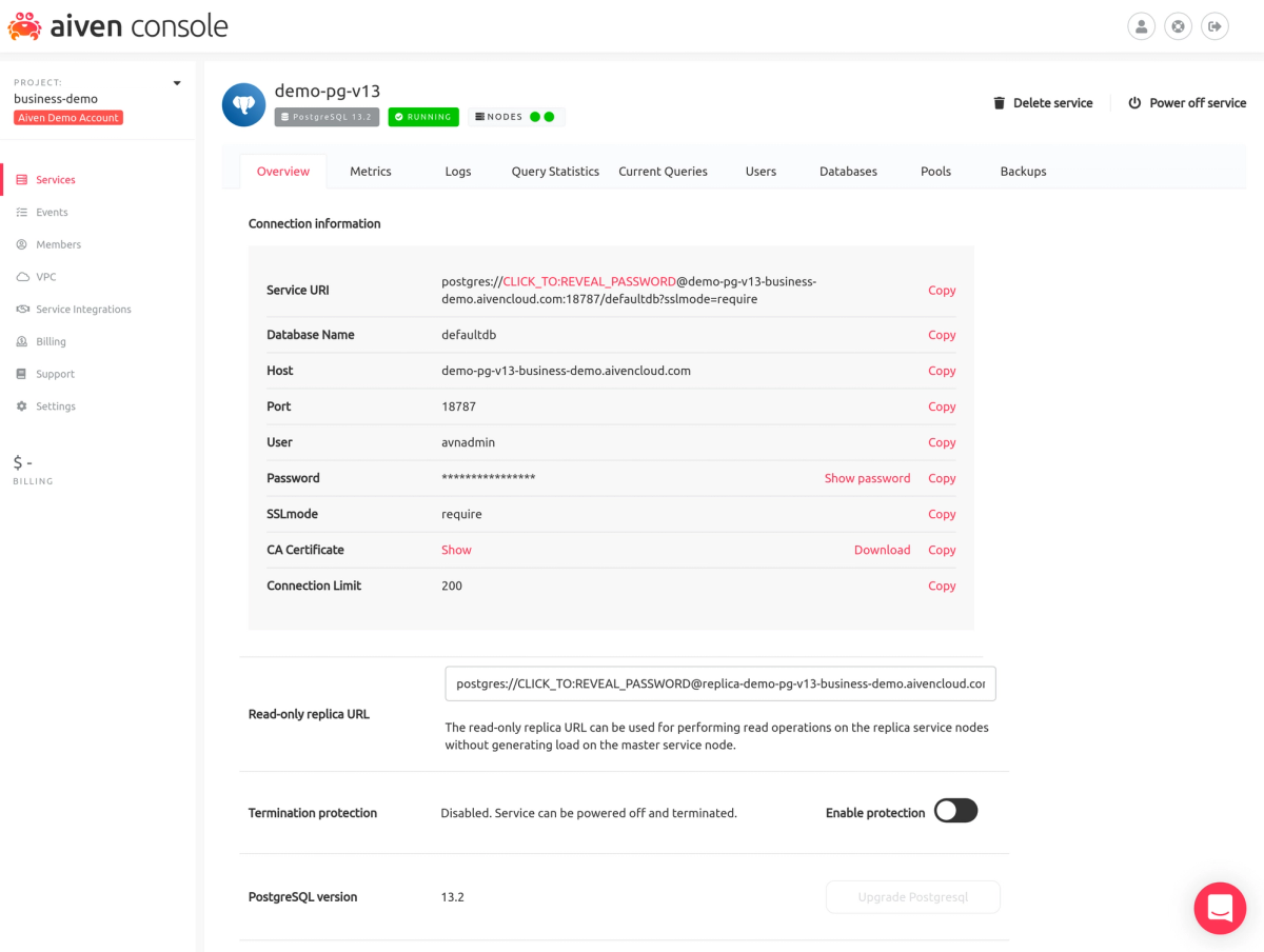 Aiven for PostgreSQL® read-only replicas