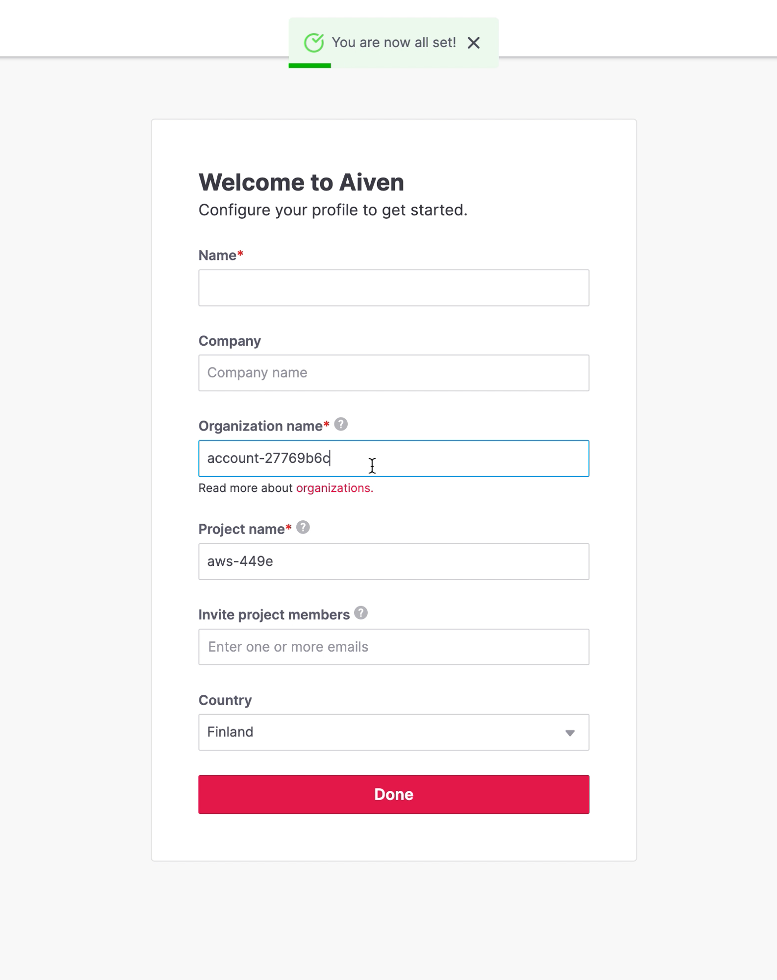 Aiven data platform on AWS Marketplace