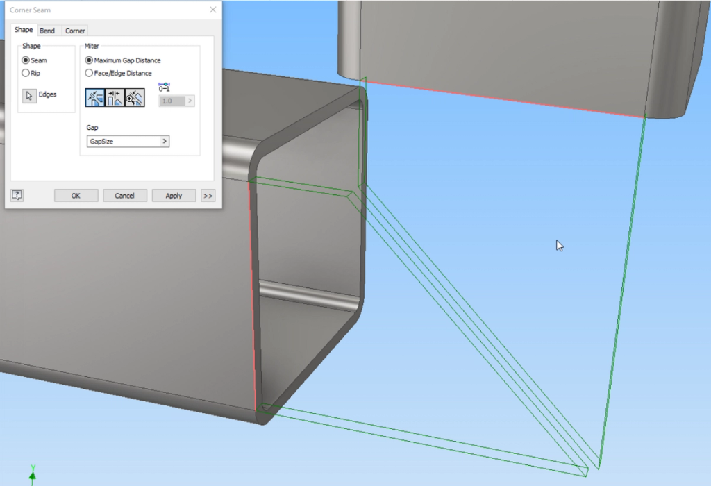 Notch, bend and straighten in Autodesk Inventor