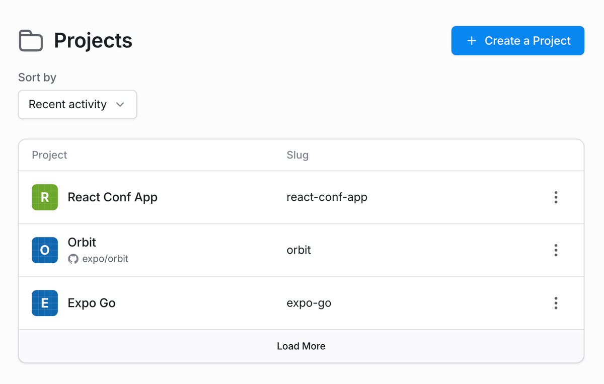 Improved project and account profile icons coming soon, will replace old icons - Expo Changelog