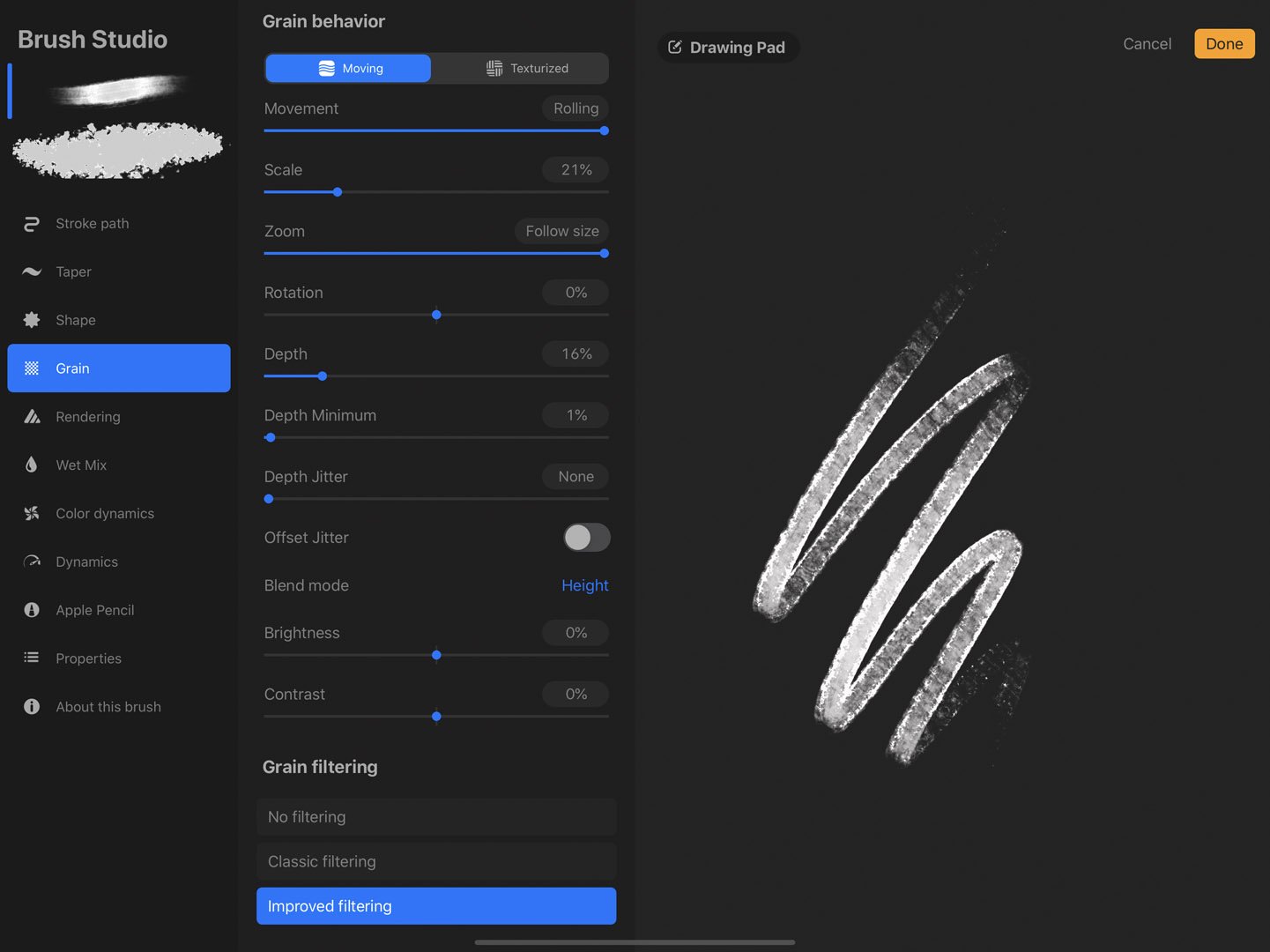 Brush Studio Settings — Procreate Handbook