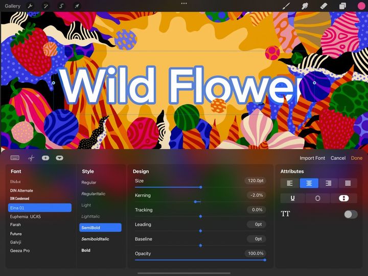 Fonts — Procreate Handbook